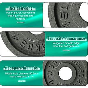 Multiple Olympic Weight Plates, Barbell Weights Bumper Plates 2 Inch Grip Single Pair & Set Rubber Cast Iron Weight Plates for Weightlifting Home Gym (Cast Iron D 2pc 5LB)