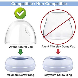 Replacement Screw Ring Compatible with Philips Avent Natural Bottles, Avent PP Bottles or Natural Glass Bottles; Not for AntiColi Nipple, Made by Maymom; Replace Avent Natural Screw Ring Collar