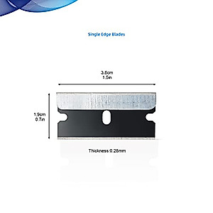 NEWISHTOOL Black Carbon Steel Single Edge Razor Blade, 300 PCS One Edge Razor Blades, Individual Wrapped Blade, Box Cutter Replacement Blades, Industrial Glass Scraper Razor Blade to Clean Stove, Oven