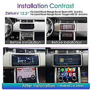 ZWNAV 12.3 inch Android 12 Car Stereo for for Land Rover Range Rover Sport L494 Vouge L405 SE 2010-2016,Plus air Panel,Car GPS Navigation Head Unit, Bluetooth, Carplay,WiFi