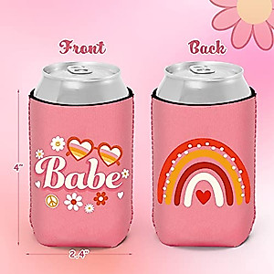 Groovy Bachelorette Party Can Sleeves 12 PCS Beverage Sleeves Retro Boho Bridal Shower Party Supplies Bride Babe 60s 70s Hippie Party Decoration