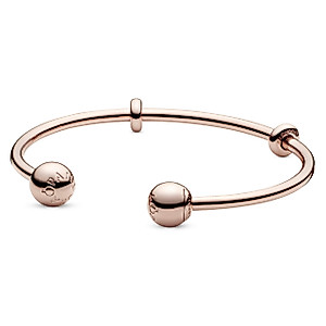 PANDORA Rose Open Bangle, Logo Caps