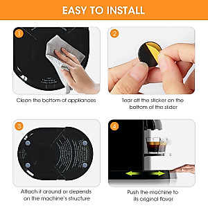 AIEVE Appliance Slider, 8Pcs Adhesive Magic Teflon Self Stick Slider for Most Countertop Small Kitchen Appliance Coffee Maker, Air Fryer, Pressure Cooker, Blender and More, Easy Moving & Saving Space