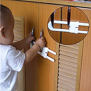 SOURBAN Child Safety Cabinet Locks Sliding U Shaped Baby Proof Cupboard Kitchen Lock