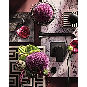 Moen Genta Matte Black Modern Double Post Wall Mount Pivoting Toilet Paper Holder, BH3808BL