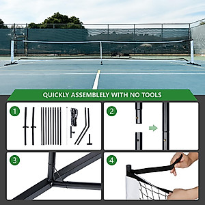 ZENY Portable Pickleball Net Set System with Metal Frame and 22FT Regulation Size Pickball Net with Carry Bag for Backyard, Driveways, Outdoor Game