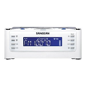 Sangean All in One Weather Atomic AM/FM Dual Alarm Clock Radio with Large Easy to Read Backlit LCD Display