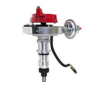 A-Team Performance - HEI Complete Distributor 65K Coil - Compatible with Ford F100 F150 F250 E100 E150 Straight 6 Cylinders 240 300 One Wire Installation Red Cap