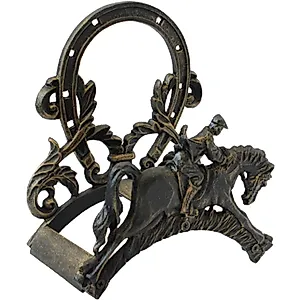 IOCCIOBB Garden Hose Holder Water Hose Hanger Water Pipe Rack European Style Retro Wrought Iron Horse Style Creative Hose Rack Reel Home Decoration Garden