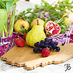 Totally Bamboo Ohio State Shaped Serving & Cutting Board, Natural Bamboo