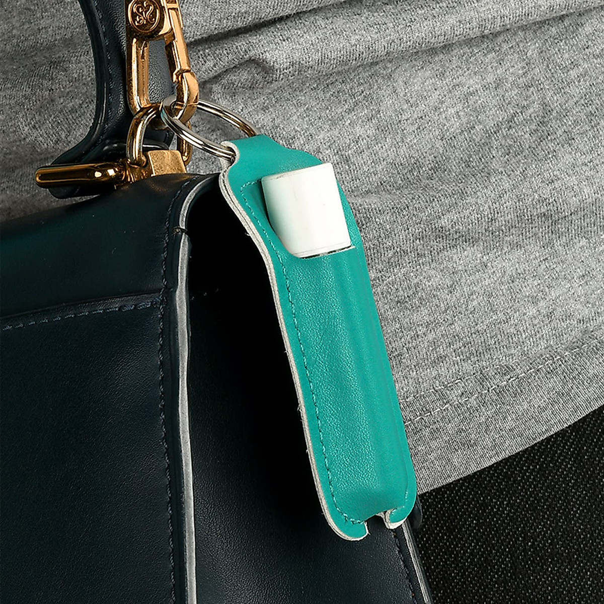 YEEPSYS Chapstick Holder for Lipstick, Keychain Lip Balm Holder, Women Travel Makeup Accessories (3 Pack)