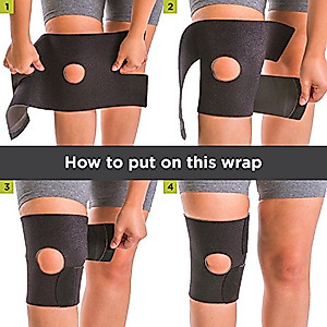BraceAbility Nonslip Knee Support | Comfortable No-Sweat Womens and Mens Knee Wrap Brace for Sore Knees, Sprains, Arthritis Joint Pain Relief while Walking, Working Out, Sitting & Standing (Medium)