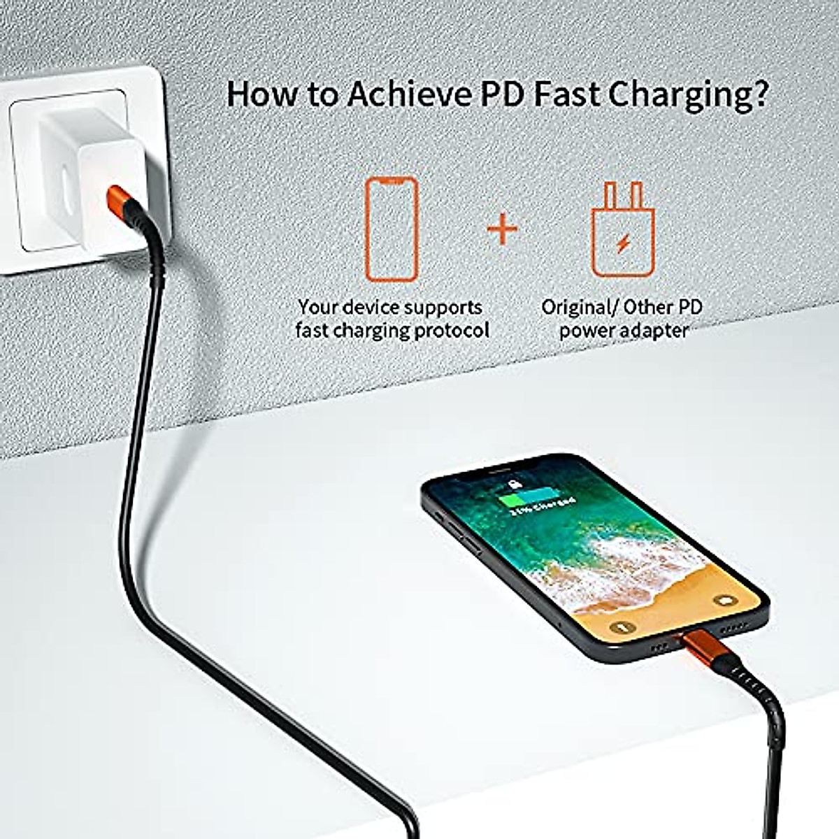 Durcord USBA to USB C Cable fast charging