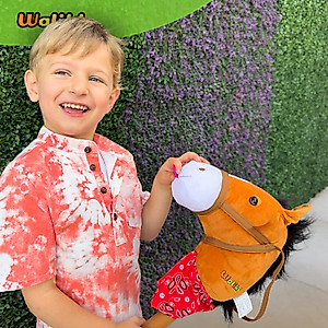 WALIKI Stick Horse Toy for Boys and Girls | Fun Cowboy & Cowgirl Pretend Play | Cool Toys for Kids Ages 3 4 5 6 | Birthday Gift for Active Toddlers (Brown)