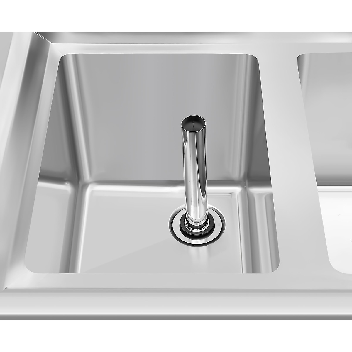 KoolMore 38 in. Three-Compartment Commercial Bar Sink with 3 in. Backsplash and Faucet, NSF Certified in Stainless Steel (SBR3B38-320)