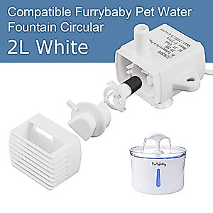 furrybaby Pet Water Fountain Replacement Pump and Light Set (For Circular Water Fountain)