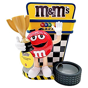 Racer Candy Dispenser by M&M Characters Red dispense candy, gumballs, nuts, snacks and treats for children, kids, adults
