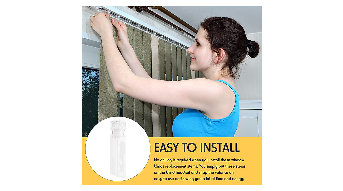 Vertical Blind Stem Replacement Set - 40 White Stems for Window Blinds