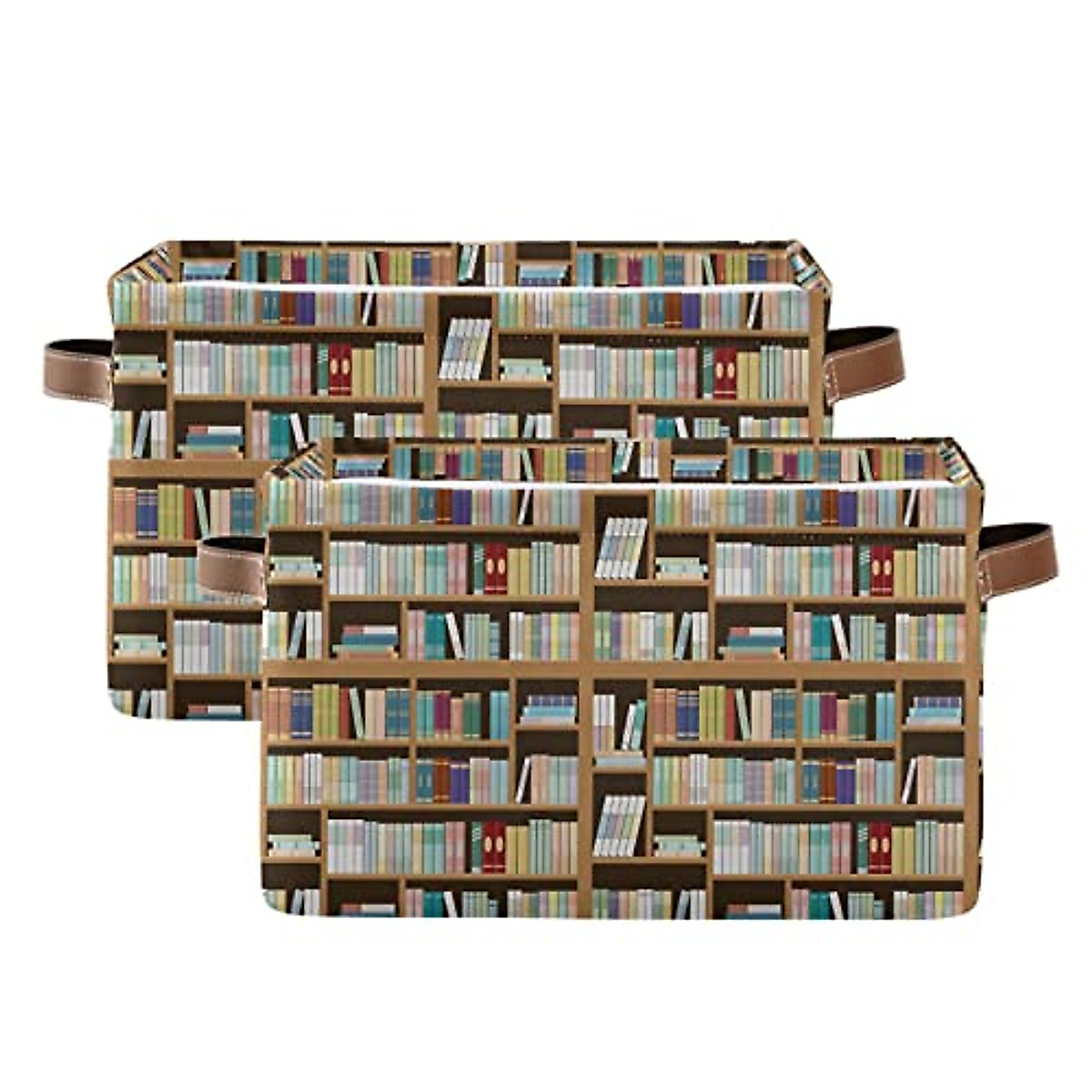 ALAZA Bookshelves Book Foldable Storage Box Storage Basket Organizer Bins with Handles for Shelf Closet Living Room Bedroom Home Office 1 Pack