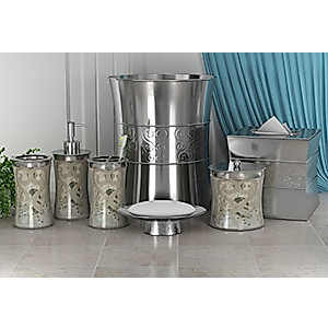 nu steel 7-Piece Mercury Glass Bathroom Accessory Set, Patchwork, Mercury/Shiny