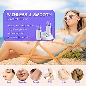 Wax Warmer for Hair Removal Double Depilatory Roll On Wax Heater Electric Home Waxing Machine for Women Men AC110V 40W (Blue)