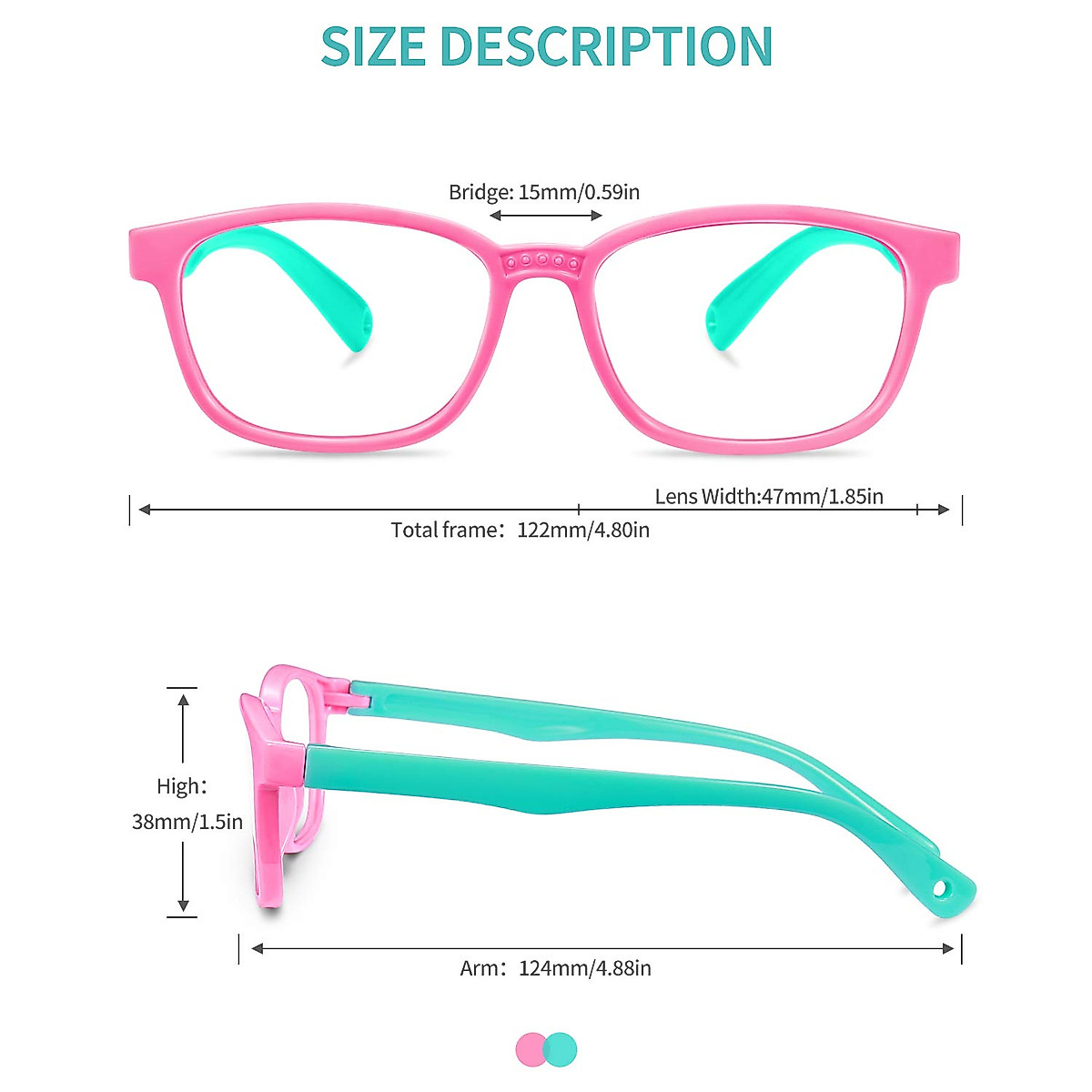 Okany Blue Light Glasses for Kids 3 Pack Anti Glare & Eye Strain Glasses Computer TV Phone Tablets UV Protection Glasses for Kids Boys Girls Age 3-10 (Black + Transparent + Leopard)