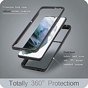 Iessvi Designed for Galaxy S21 Ultra Case Clear [Military-Grade] 360 Full Body Shockproof Rubber Silicon Heavy Duty Bumper Protective Rugged Cover for Samsung Galaxy S21 Ultra 6.8" 5G 2021-Black