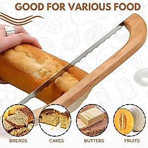 Bread Knife, Bread Bowl Knife - Premium Stainless Steel 15.7" Serrated Bread Knife for Homemade Bread - Suitable for Sourdough Bread, Bagels