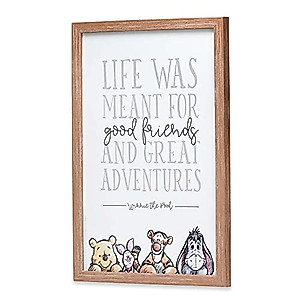 Disney Winnie The Pooh Good Friends and Great Adventures Framed Wood Wall Decor - Cute Winnie The Pooh Picture