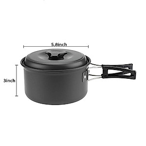 ShellKingdom Outdoor Camping Cooking Kit Portable Non-Stick Backpacking Picnic Pot and Bowl Open Fire Cookware set for Outdoor Hiking and Camping