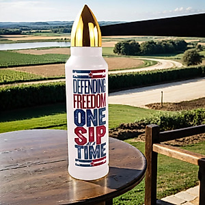 Hogg 32 oz Freedom Bullet Tumbler, 32oz Bottle with Spillproof Lid, Freedom USA Merchandise, Stainless Steel Insulated Travel Mug, America Patriotic Tumblers for Father's Day, Christmas, Birthday