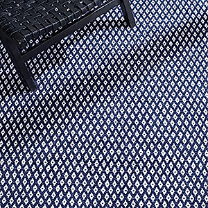 SAFAVIEH Boston Collection 2'6" x 4' Navy BOS685D Handmade Flatweave Cotton Accent Rug