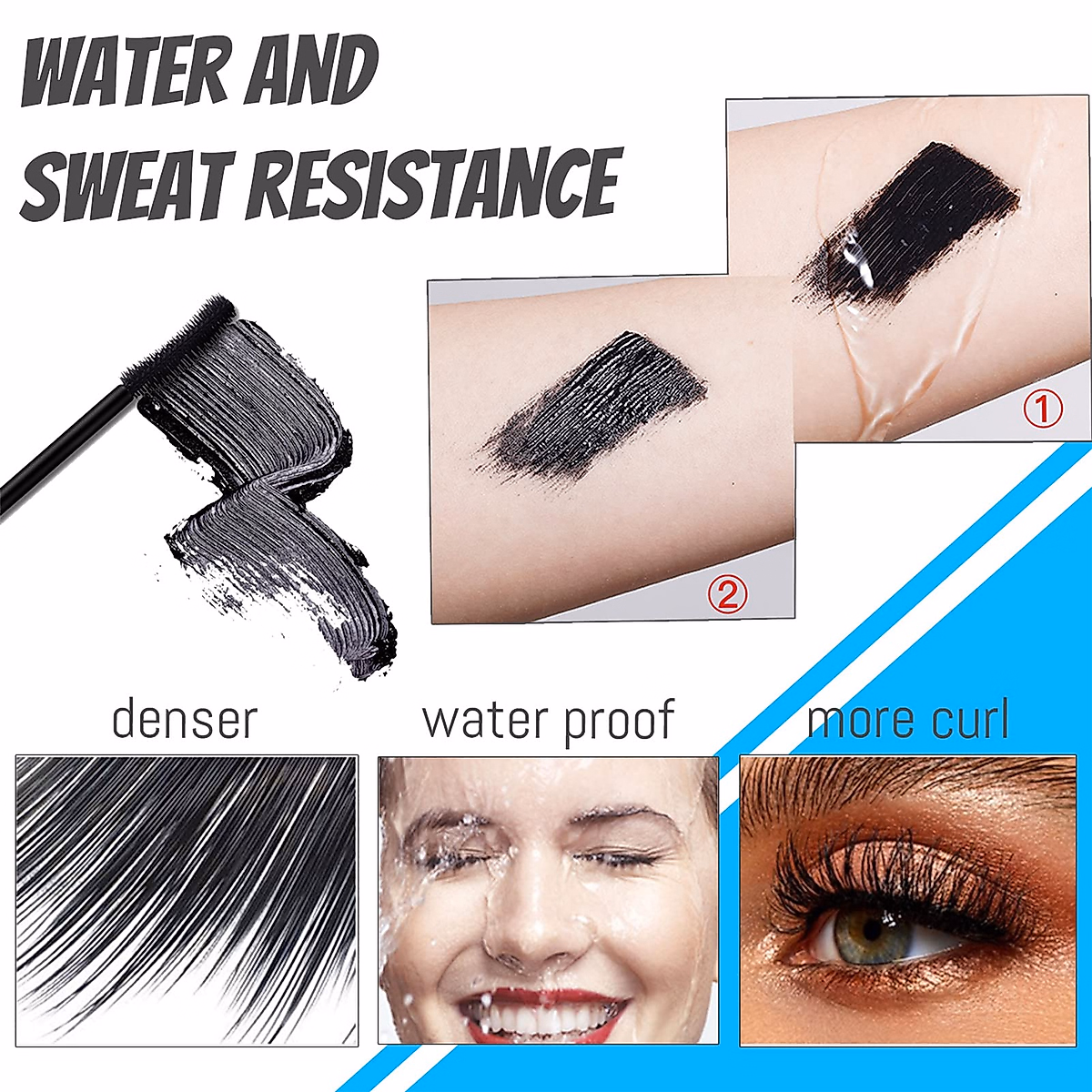 Mascara for Older Women, Mascara for Seniors with Thinning Lashes Waterproof Mascara Black Volume and Length, Hypoallergenic Mascara for Sensitive Eyes for Mature Women (1 Pack)
