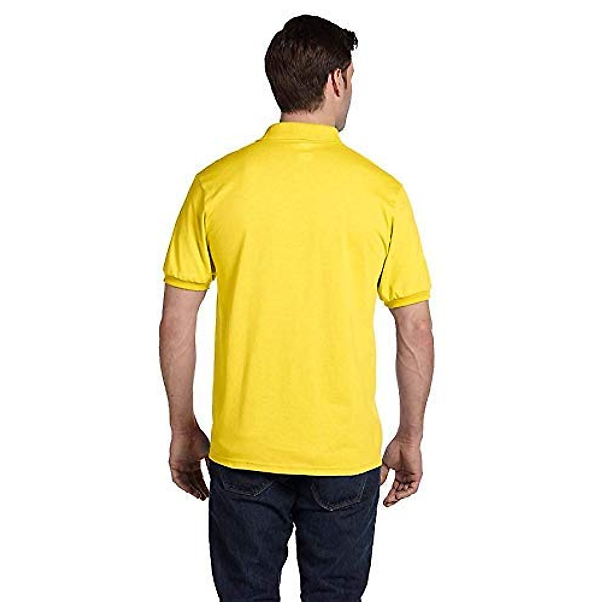 Hanes Cotton-Blend Men`s Jersey Polo Yellow