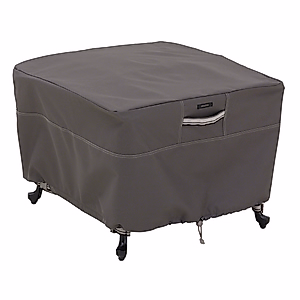 Classic Accessories Ravenna Water-Resistant 26 Inch Square Patio Ottoman/Table Cover, Outdoor Table Cover