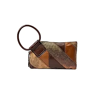 HOBO Sable Wristlet Pouch For Women - Tumbled Leather Construction With Circular Wrist Strap, Handy and Compact Pouch Mocha One Size One Size