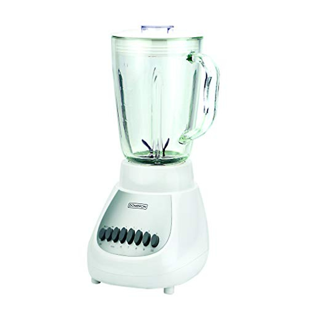 Dominion D4002WG Countertop Blender with 5-Cup 42oz Glass Jar, 10 Speed Settings with Pulse, Sharp Stainless Steel Blade, White
