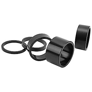 Headset Spacer, Bike Front Stem Fork Washer Stem Spacers Fork Washer Aluminum Alloy Black for Road Bike for Mountain Bike