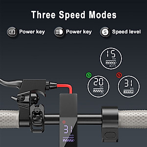 Aovopro Electric Scooter - 8.5" Solid Tires, 350W Motor, Up to 20 Miles Long-Range and 19 MPH Portable Foldable Commuting Scooter for Adults with Double Braking System and App, Black