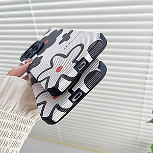 Phone Case Compaitble with iPhone 13 Pro Max Cover Fashion Cute Flower Pattern Design Silicone Protective Cases for Apple iPhone 13 Pro Max - White