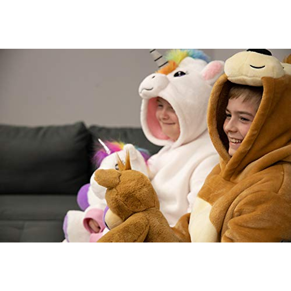 Plushible Blanket Hoodie for Kids - Unicorn Hooded Sweatshirt Blankets for Girls, Toddler and Teen - Comfy and Cozy Sherpa Lined Oversized Wearable Animal Hoodies - Adult and Children