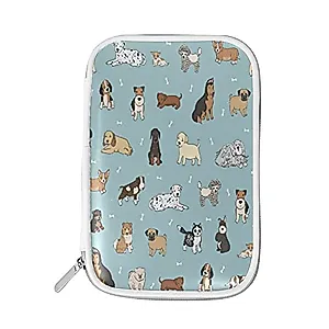 Cute Animal Dog Bone Pencil Bag Pencil Case Stationery Holder Zipper Pen Porch Makeup Bag Cosmetic Bag for Kid Girl Women