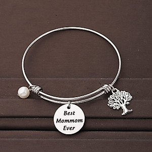 CENWA MomMom Birthday Gift MomMom Bracelet MomMom Jewelry Best Mommom Ever Bracelet (Best Mommom Ever br)