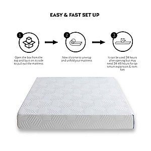 Queen Size Mattress, 10 Inch Green Tea Cooling Gel Memory Foam Mattress for Cooling Sleep/Pressure Relieving/CertiPUR-US Certified/Bed-in-a-Box (Queen)