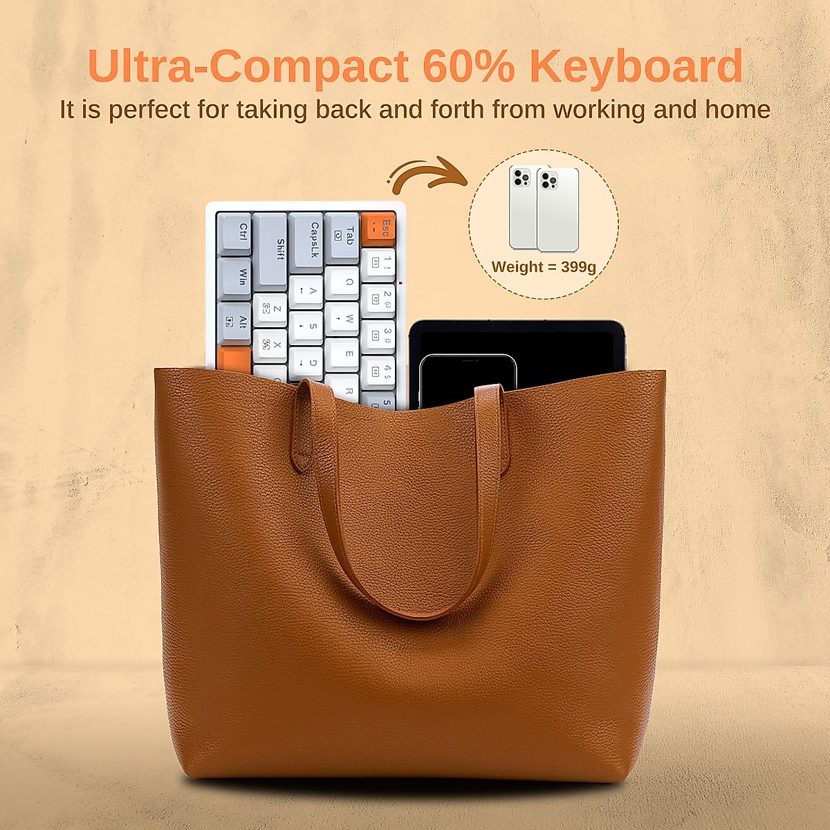 60% Keyboard Mechanical, Mini Wired Gaming Keyboard Compact 60 Percent Keyboard, RGB Backlit Hot-Swappable Red Switch Fully Programmable for Windows Laptop PC Mac,K642WGO White-Gray