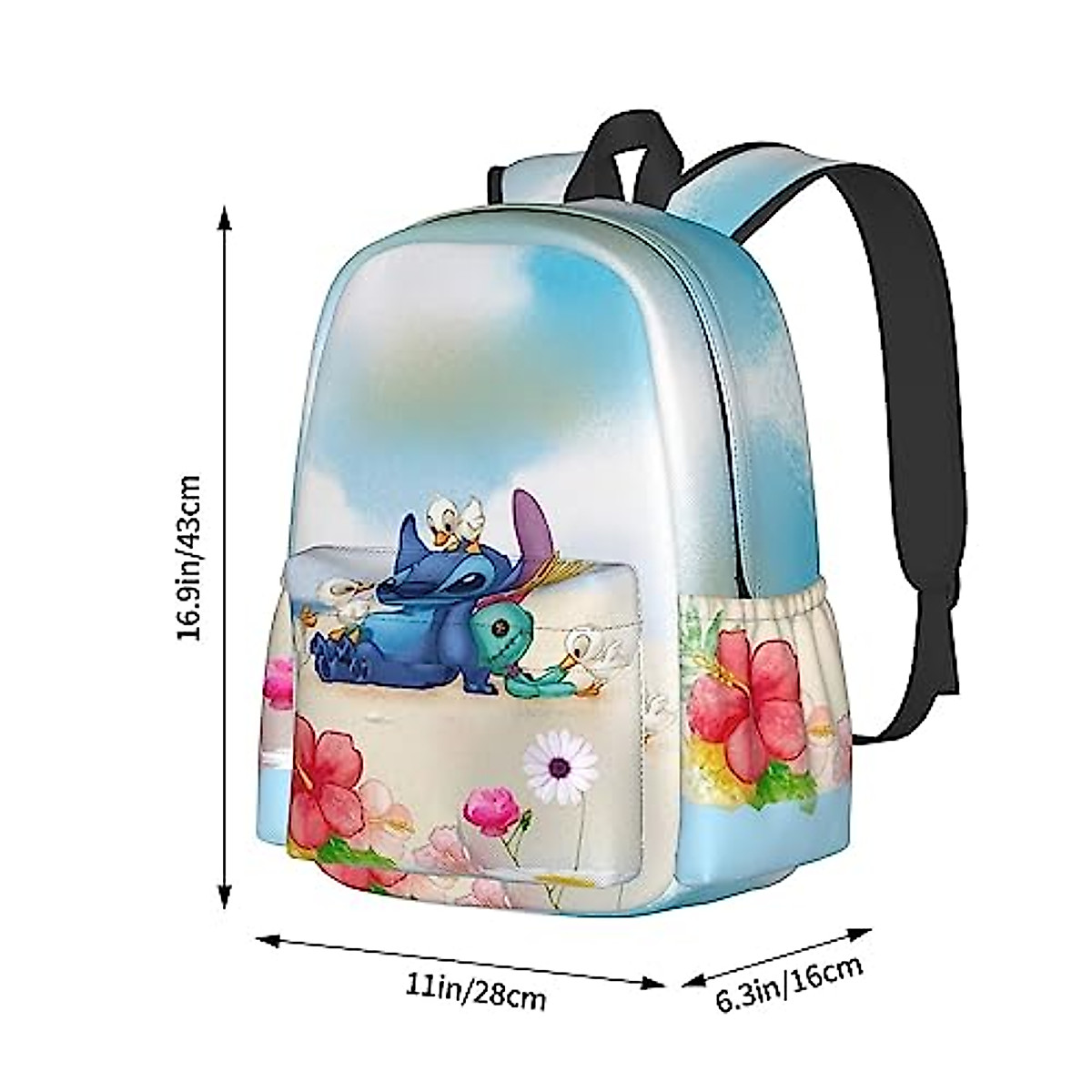 ISUNIET Travel Backpack, Notebook Laptop Bags For Men Women Weekend Outings Trip Book Bag Travel Hiking Camping Work Cartoon Cute Black 39