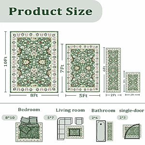 Runner Rug for Hallways Kitchen Runner Rug Washable 2'x 6' Non-Slip, Floral Rubber Backing Non Shedding Soft Carpet Runners for Indoor Entryway Bedroom Bedside