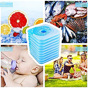 OICEPACK 10 × Cool Coolers Slim Ice Packs Quick Cooling & Long-Lasting for Lunch Box | Lunch Bags | Freezer Packs Reusable Cool Pack | Ice Packs for Office/Jobsite/Camping/Beach/Picnics/Golf