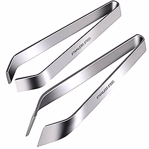 Fish Bone Tweezers, Professional Stainless Steel Flat and Slant Pliers Set for Kitchen Salmon Trout, 2 Pcs
