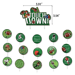 39 Pcs Football Birthday Party Decorations Pack, Super Bowl Party Supplies, Set Include Football Birthday Banner, Football Balloons, Cake Toppers, and More for Football Sports Party